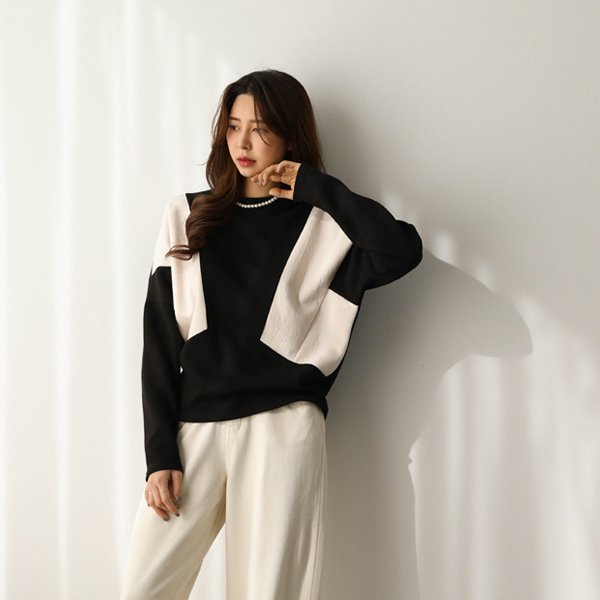 [메이플 가오리핏 배색티셔츠 #111116]