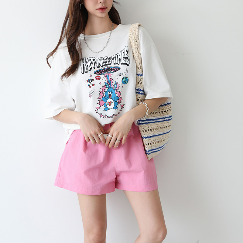 [썬더 베어 오버핏 반팔 티셔츠 #112223]